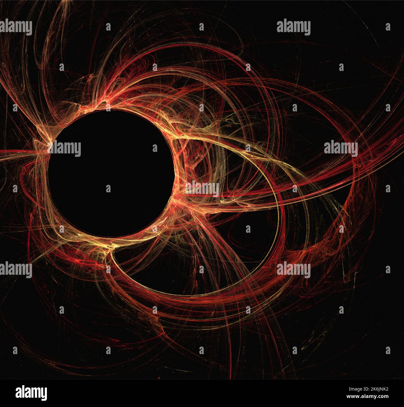 space fantasy illustration of red planetary system on dark space ...