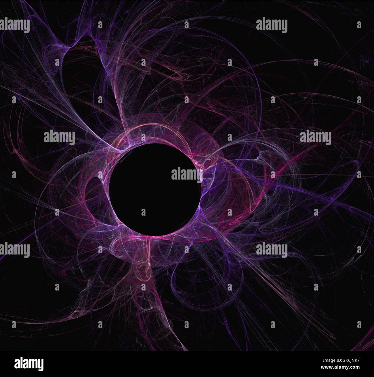 space fantasy illustration of purple planetary system on dark space ...