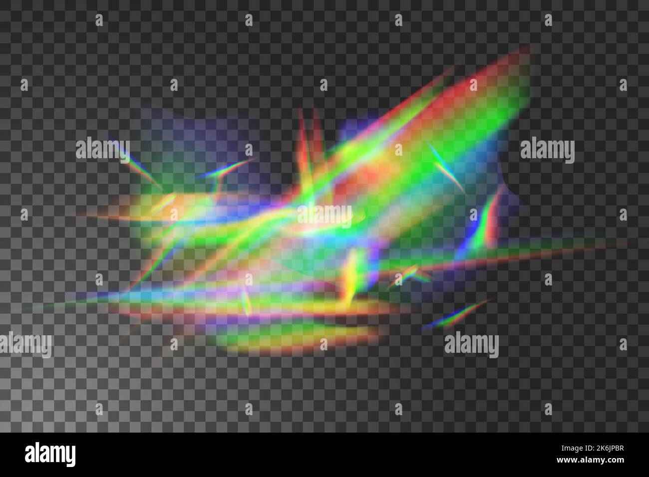 Crystal and jewelry, prism, glare. Rainbow glowing sparkles vector set ...