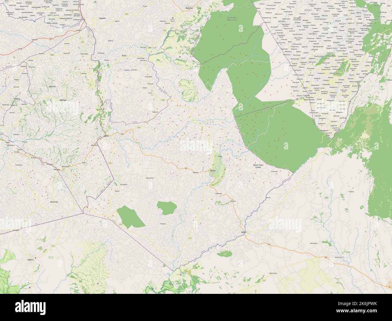 Bomet, county of Kenya. Open Street Map Stock Photo - Alamy