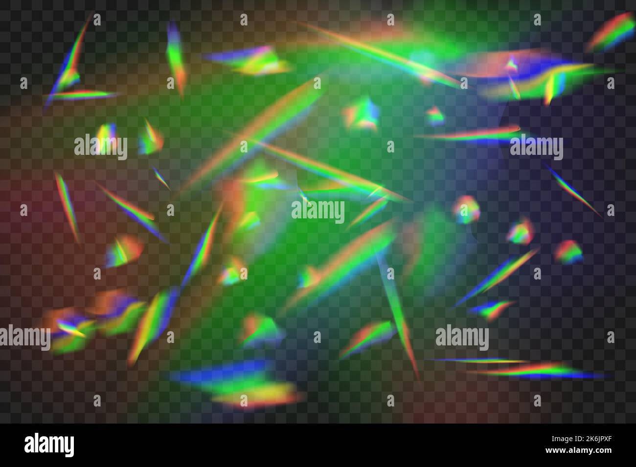 Crystal and jewelry, prism, glare. Rainbow glowing sparkles vector set ...