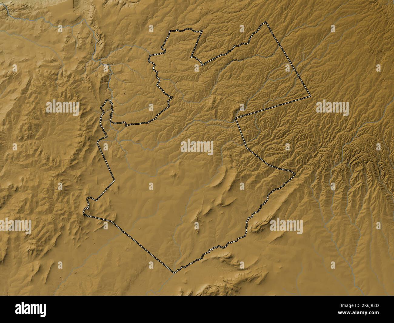 Bomet, county of Kenya. Colored elevation map with lakes and rivers ...