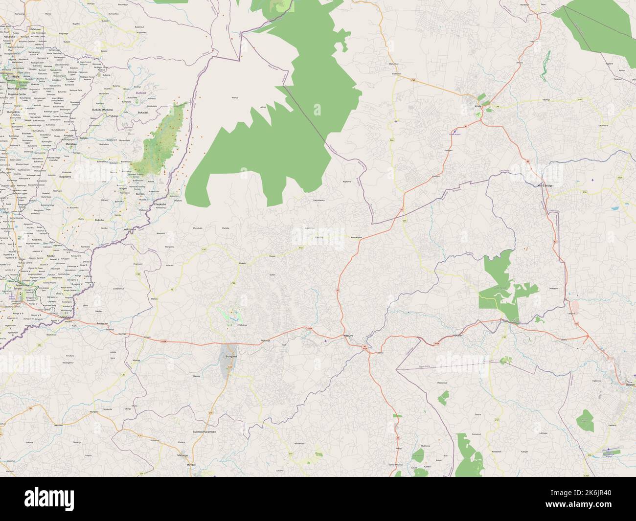 Bungoma, county of Kenya. Open Street Map Stock Photo - Alamy