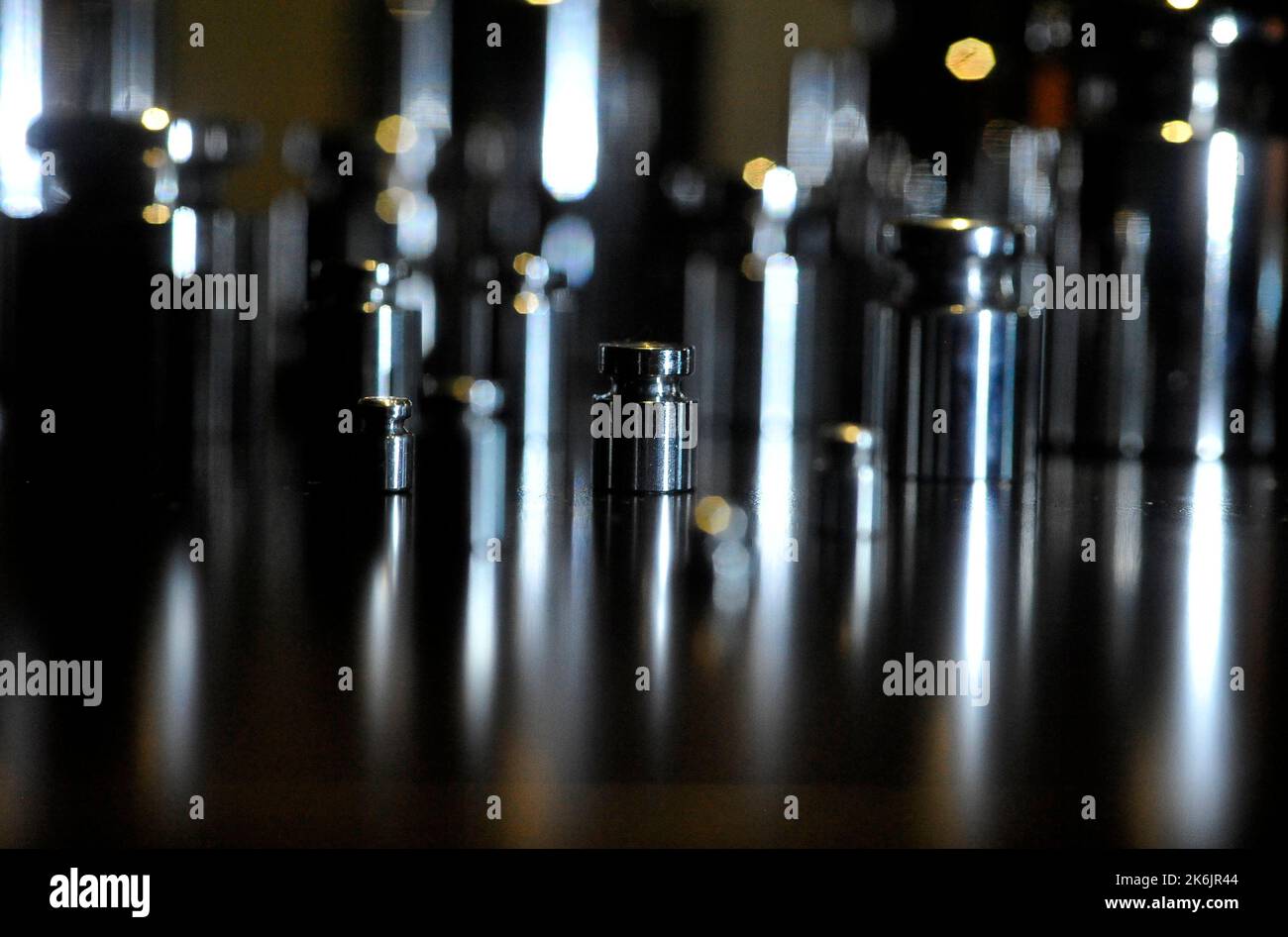 High precision steel weight measurements Stock Photo - Alamy