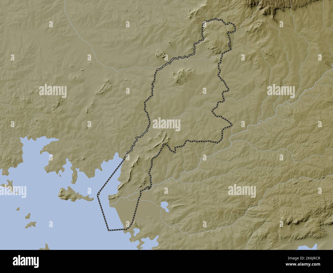 Busia, county of Kenya. Elevation map colored in wiki style with lakes ...