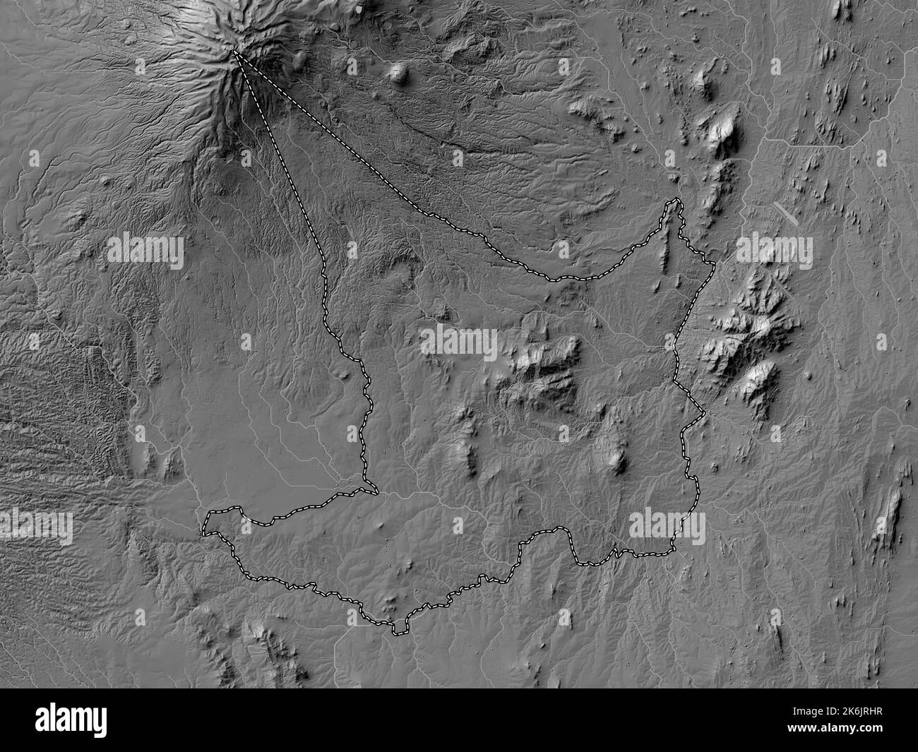 Embu, county of Kenya. Bilevel elevation map with lakes and rivers ...