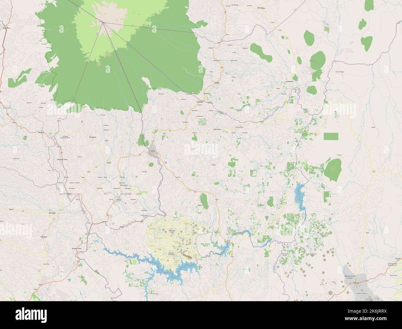 Embu, county of Kenya. Open Street Map Stock Photo - Alamy
