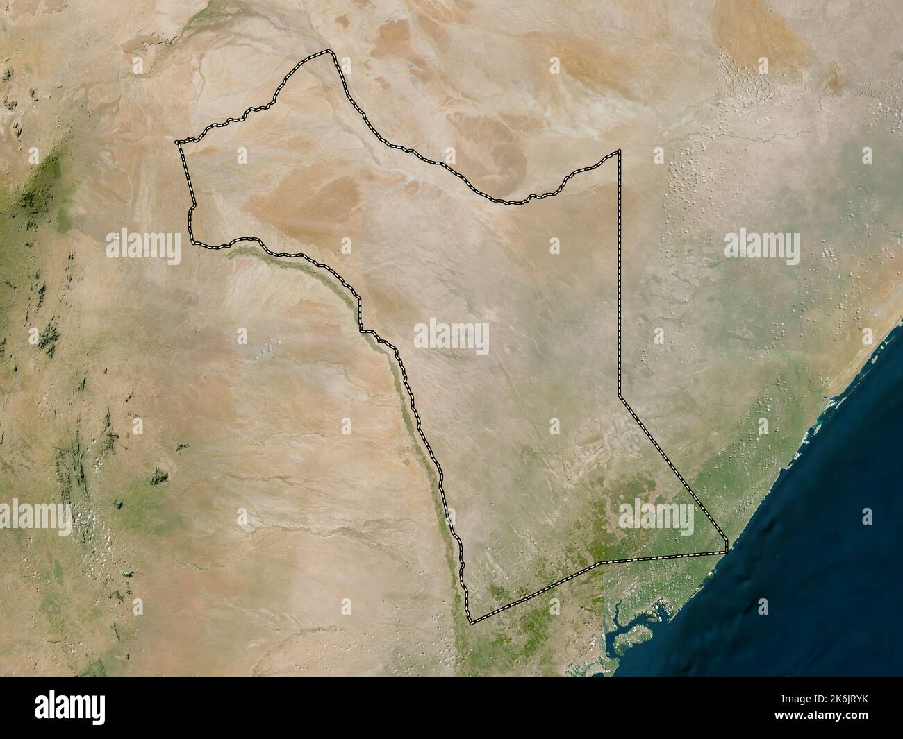 Garissa, county of Kenya. Low resolution satellite map Stock Photo - Alamy