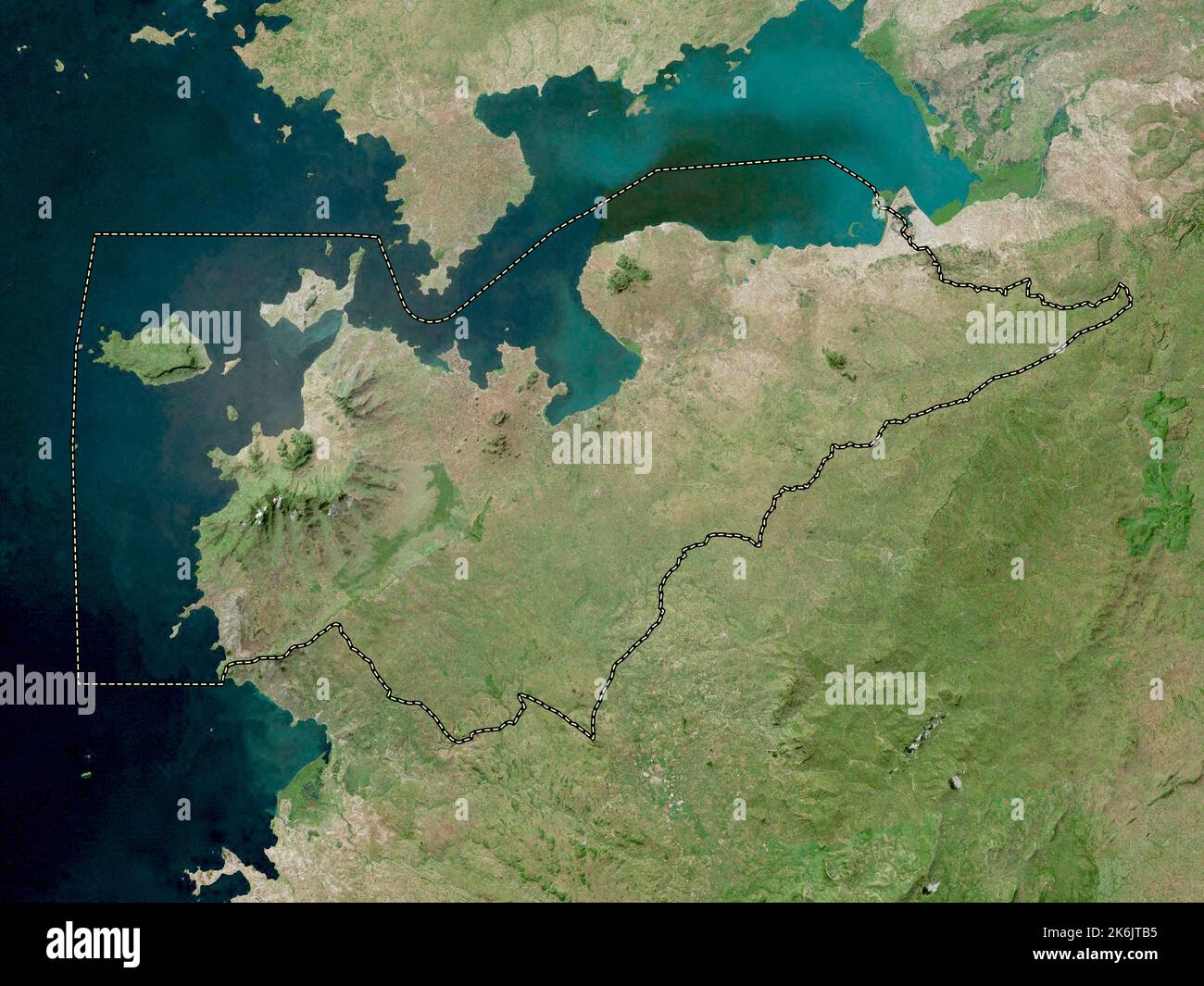 Homa Bay, county of Kenya. High resolution satellite map Stock Photo ...