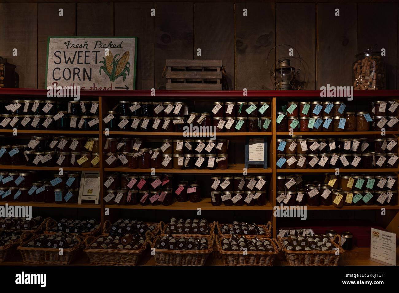 Toronto, Canada - May 28 2022: Various flavor fruit jams on wooden ...