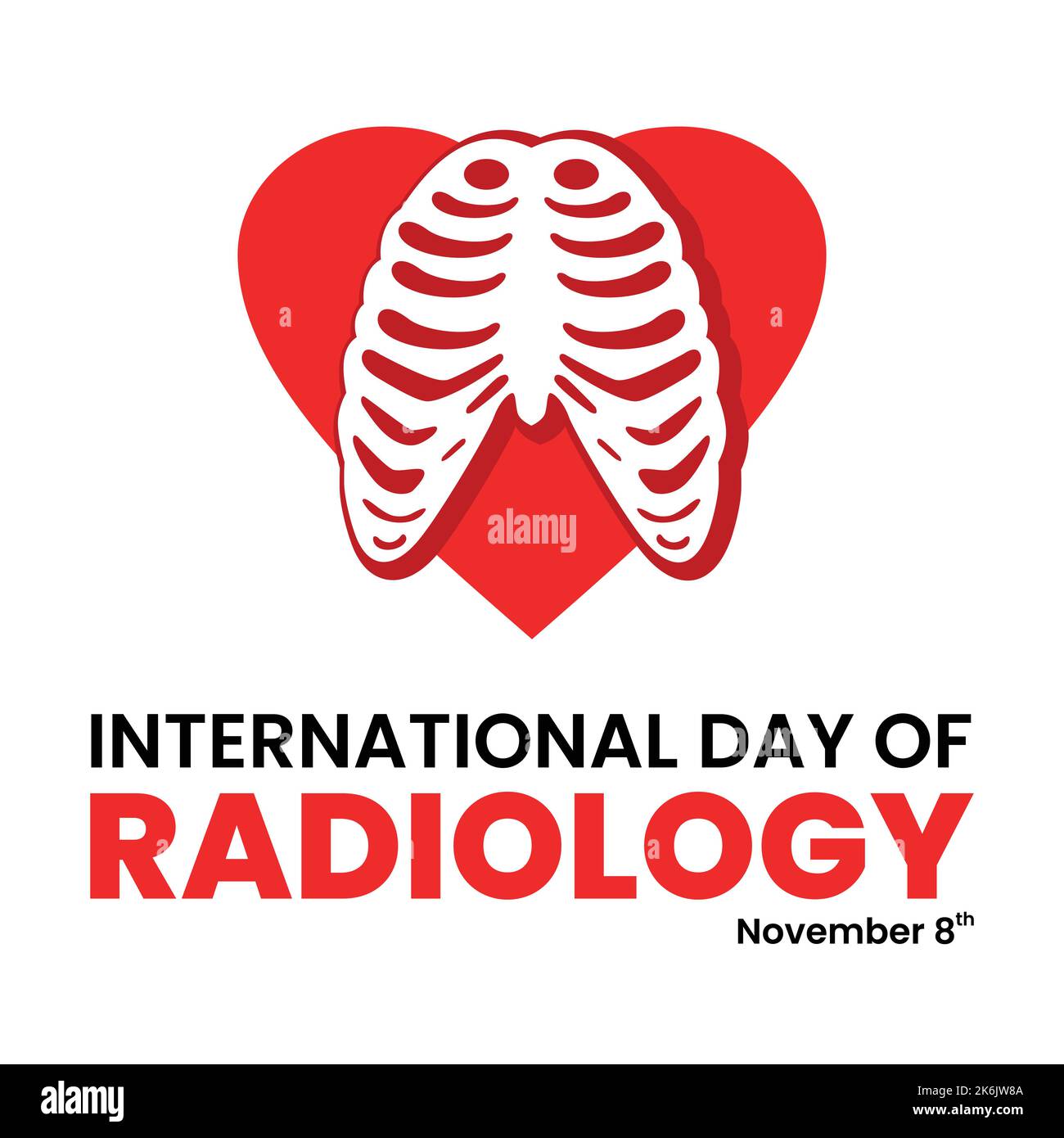 International Day of Radiology. Human ribs icon. Bone. Flat design ...
