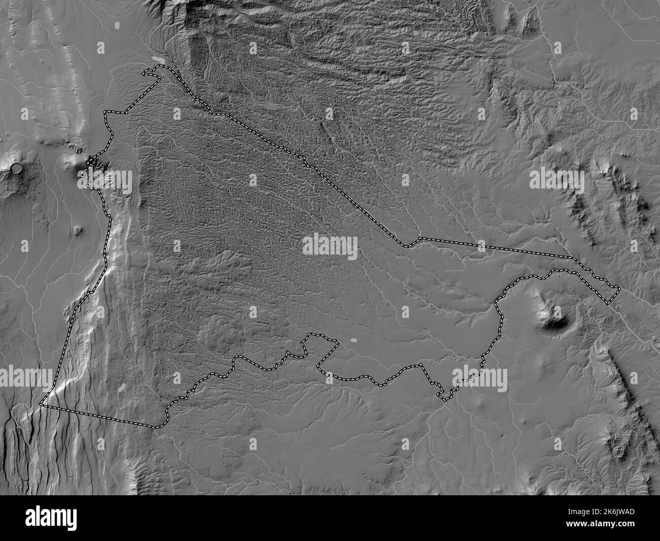 Kiambu, county of Kenya. Bilevel elevation map with lakes and rivers ...