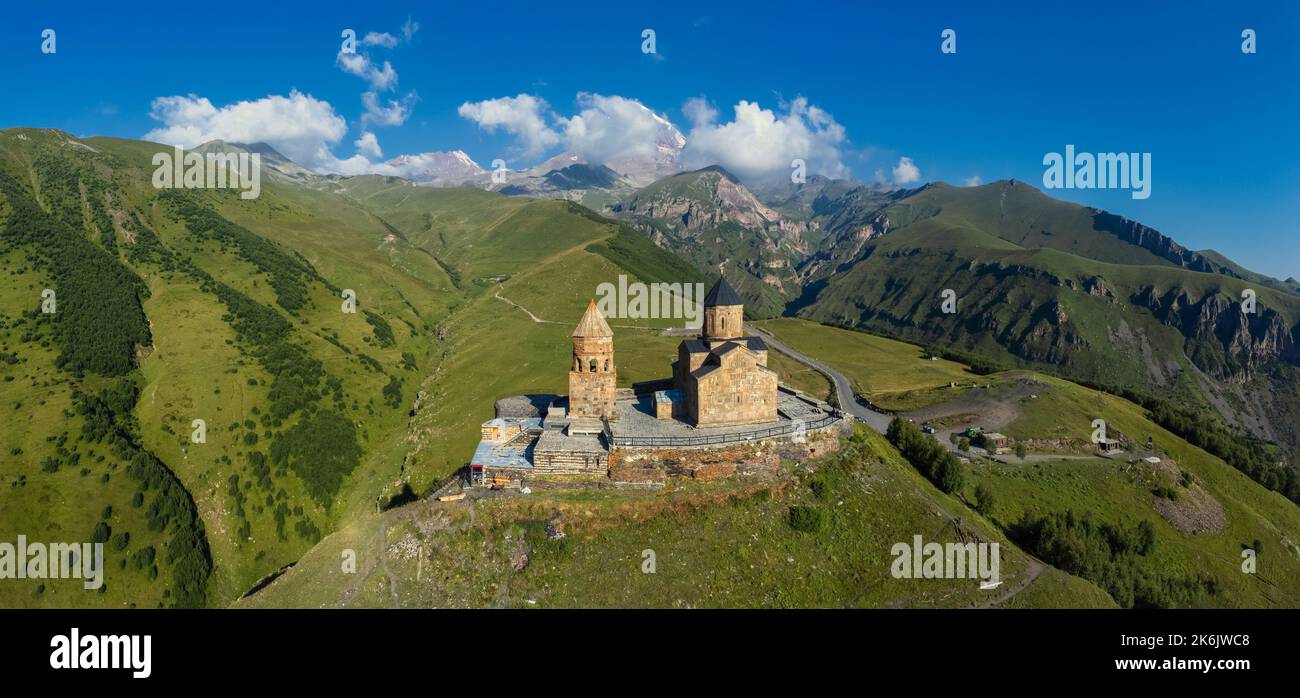 Gergeti Trinity Church in Georgia Stock Photo - Alamy