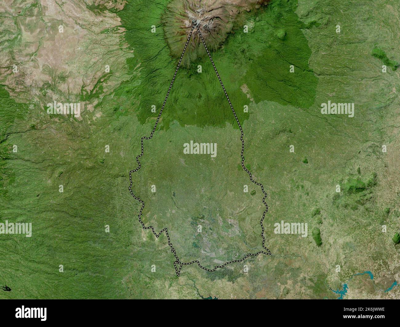 Kirinyaga, county of Kenya. High resolution satellite map Stock Photo ...