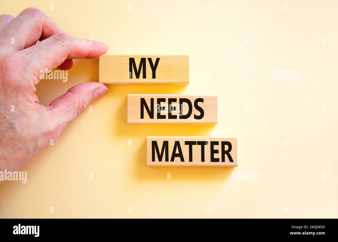 My needs matter symbol. Concept words My needs matter on wooden blocks ...