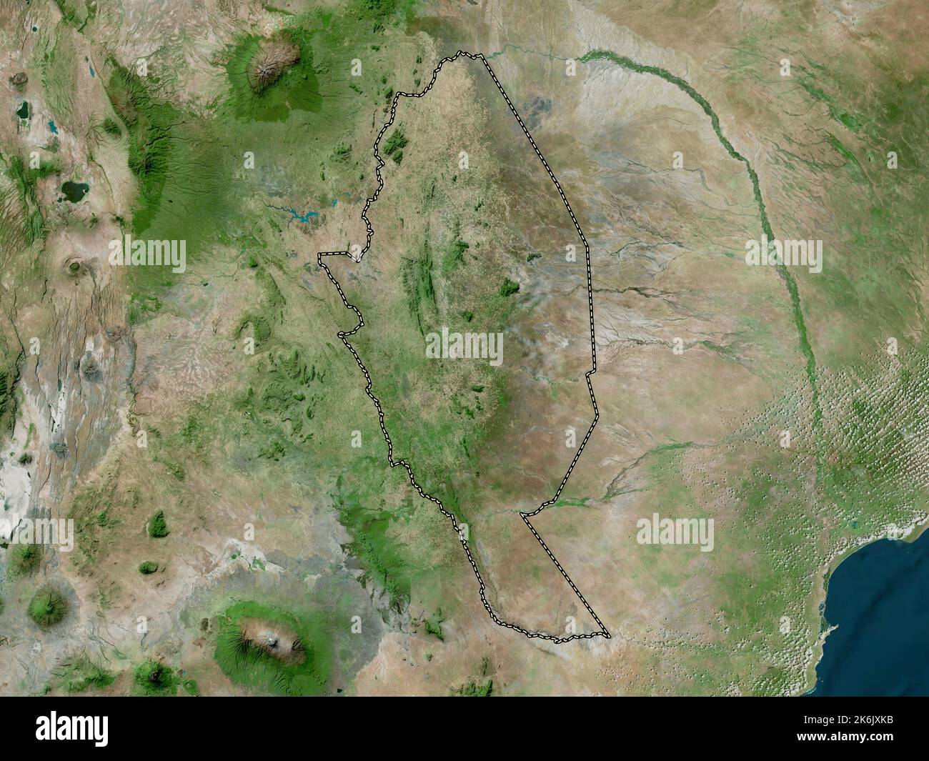 Kitui, county of Kenya. High resolution satellite map Stock Photo - Alamy