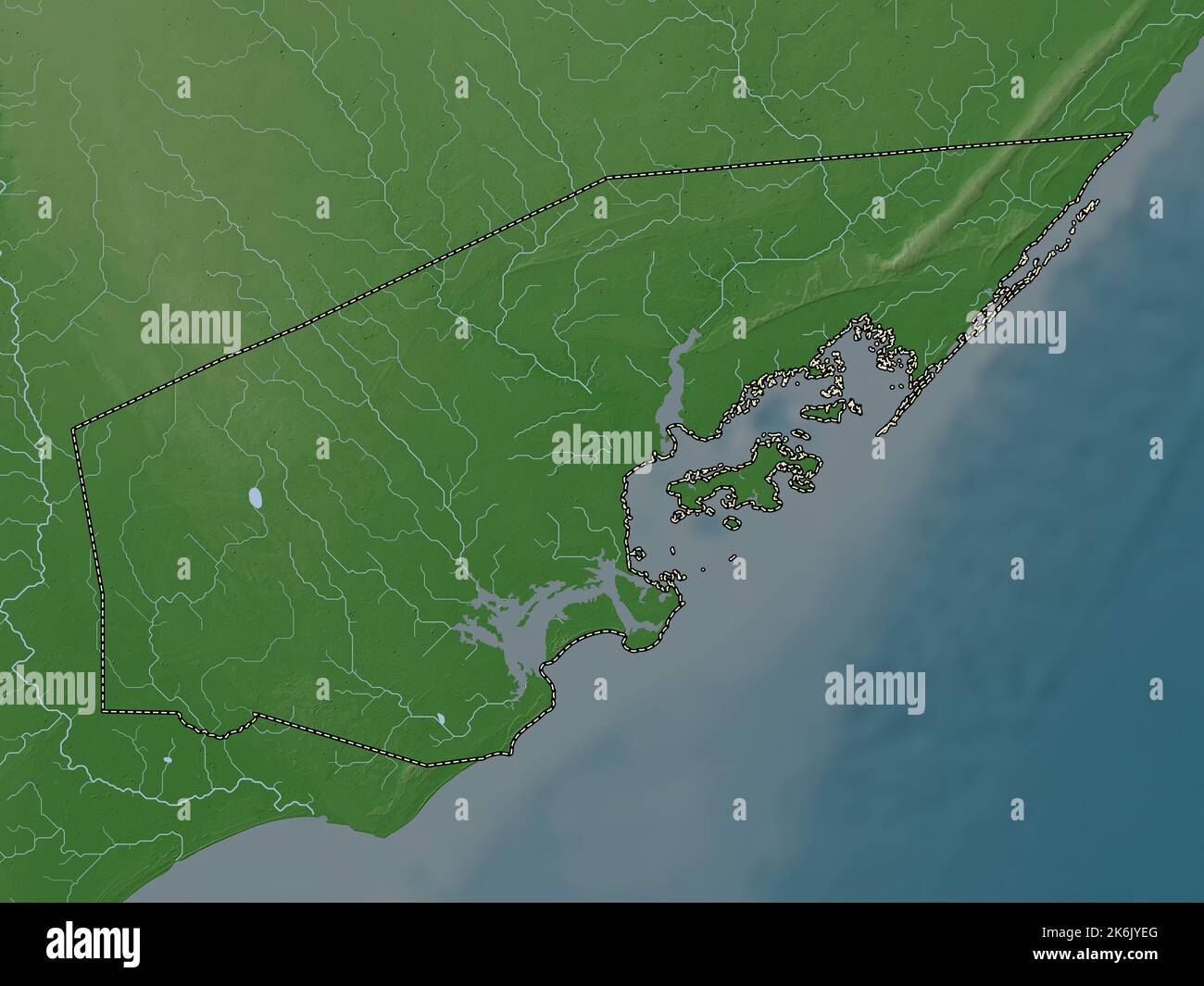 Lamu, county of Kenya. Elevation map colored in wiki style with lakes ...
