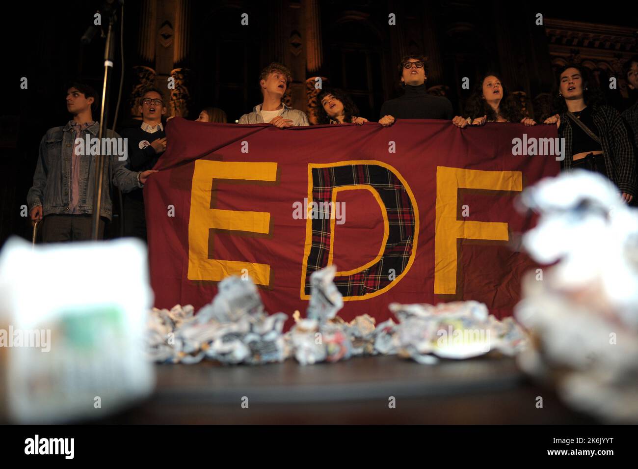 Budapest, Hungary. 14th Oct, 2022. Students announce their new NGO(EDF ...