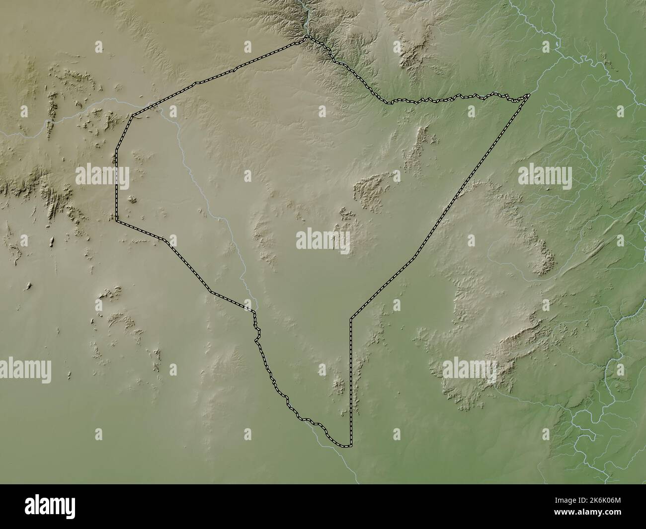 Mandera, county of Kenya. Elevation map colored in wiki style with ...