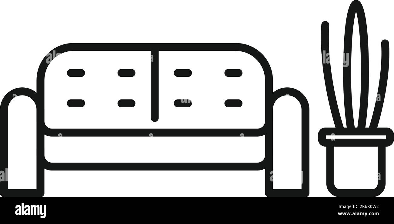 Waiting area sofa icon outline vector. Wait room. Female person Stock Vector Image & Art - Alamy