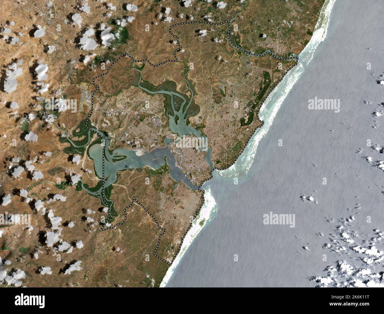 Mombasa, county of Kenya. Low resolution satellite map Stock Photo - Alamy