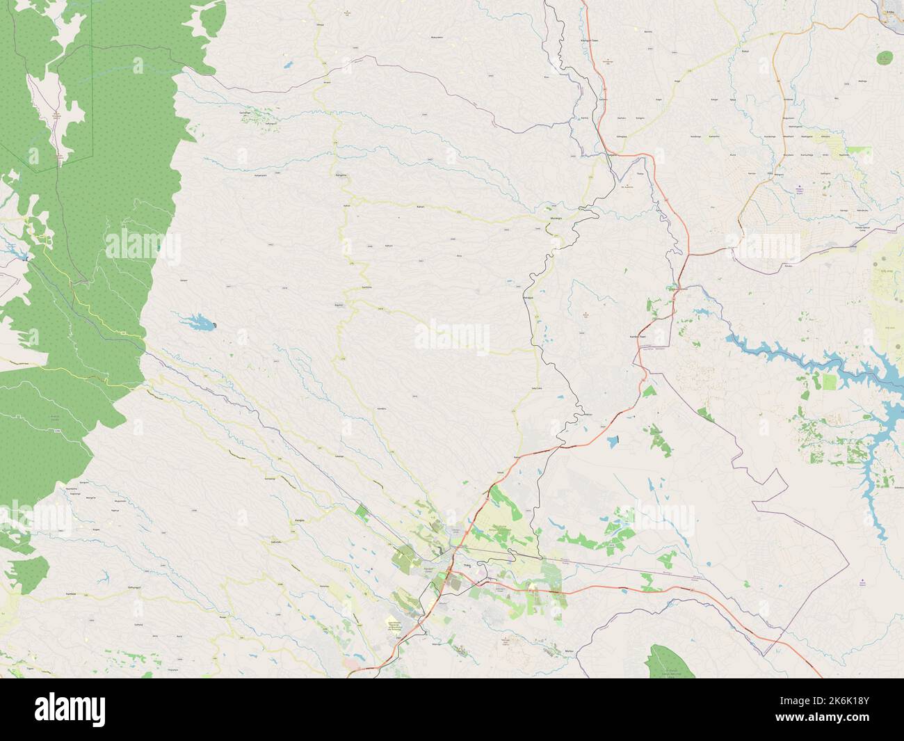 Murang'a, county of Kenya. Open Street Map Stock Photo - Alamy
