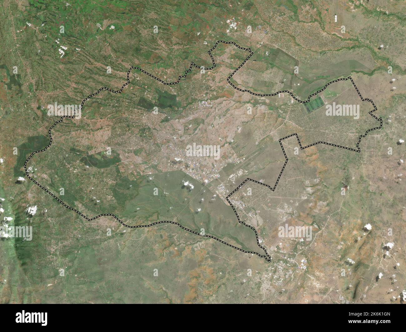 Nairobi, county of Kenya. Low resolution satellite map Stock Photo - Alamy