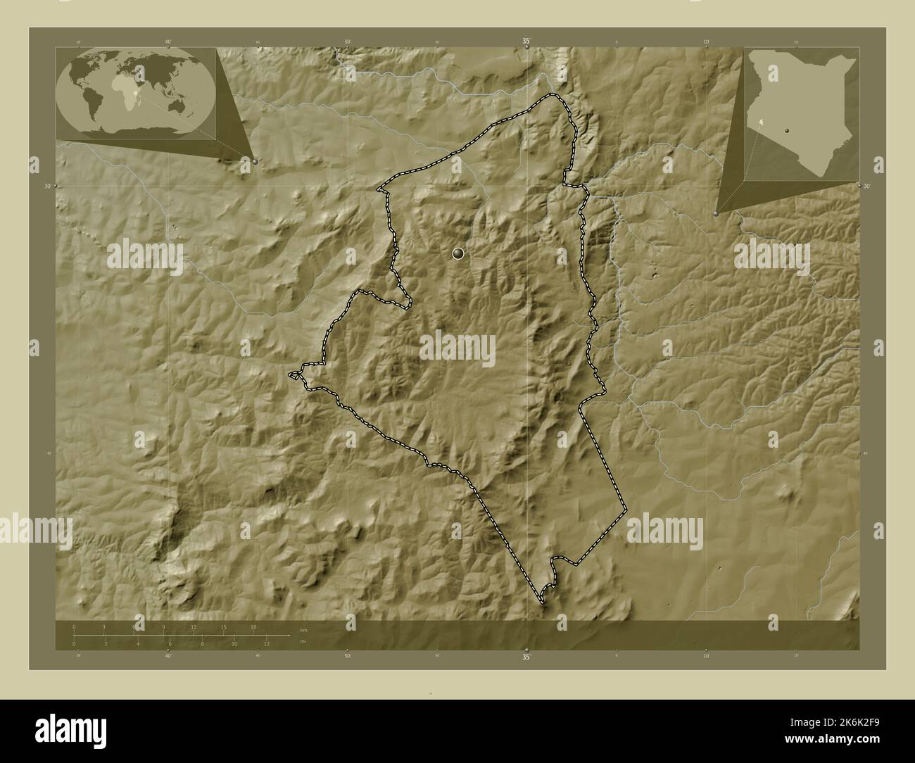 Nyamira, county of Kenya. Elevation map colored in wiki style with ...