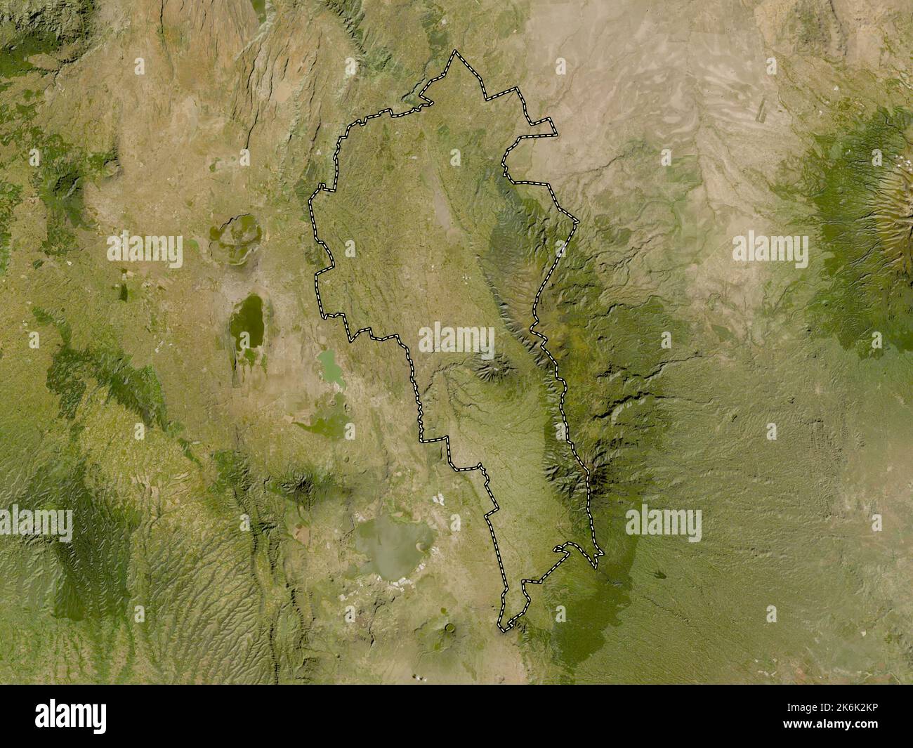 Nyandarua, county of Kenya. Low resolution satellite map Stock Photo ...