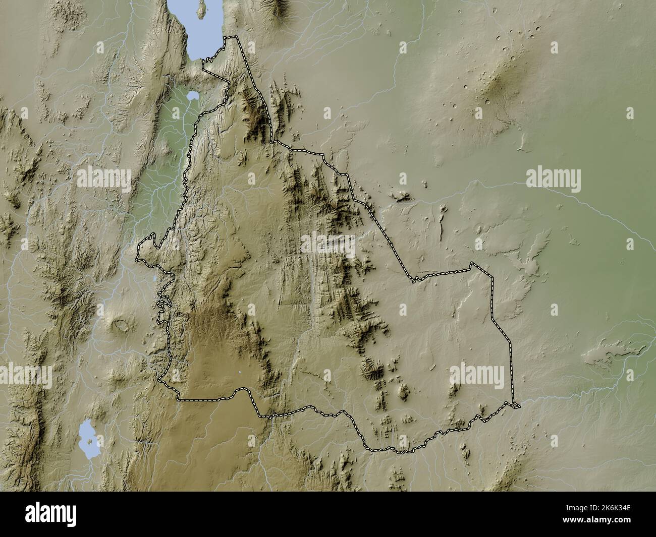 Samburu, county of Kenya. Elevation map colored in wiki style with ...
