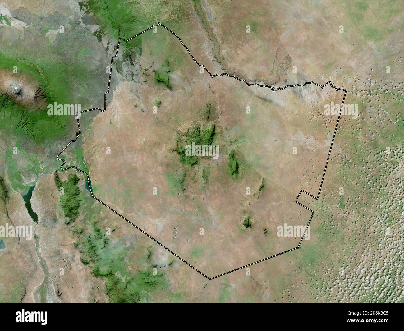 Taita Taveta, county of Kenya. High resolution satellite map Stock ...