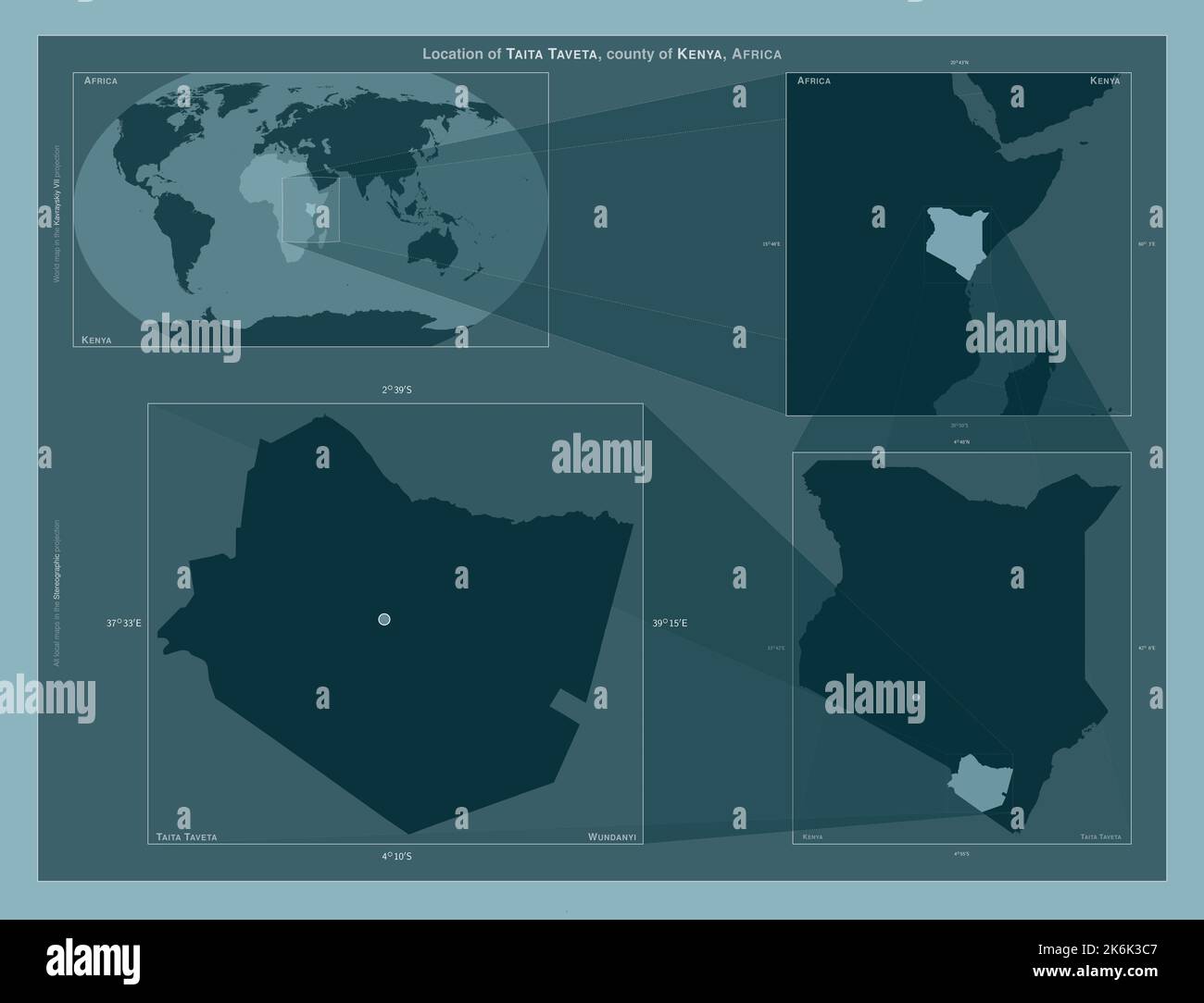 Taita Taveta, county of Kenya. Diagram showing the location of the ...
