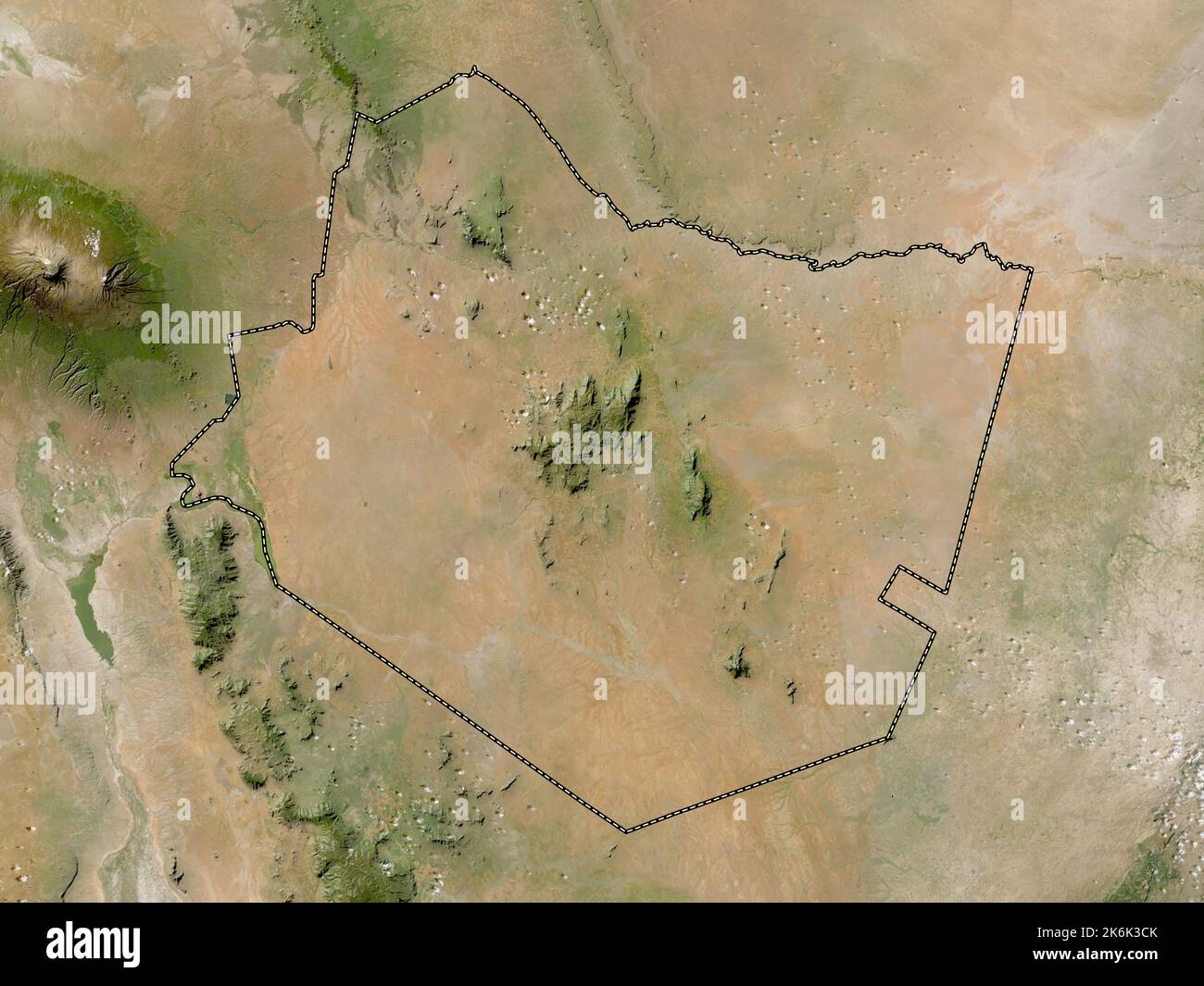 Taita Taveta, county of Kenya. Low resolution satellite map Stock Photo ...