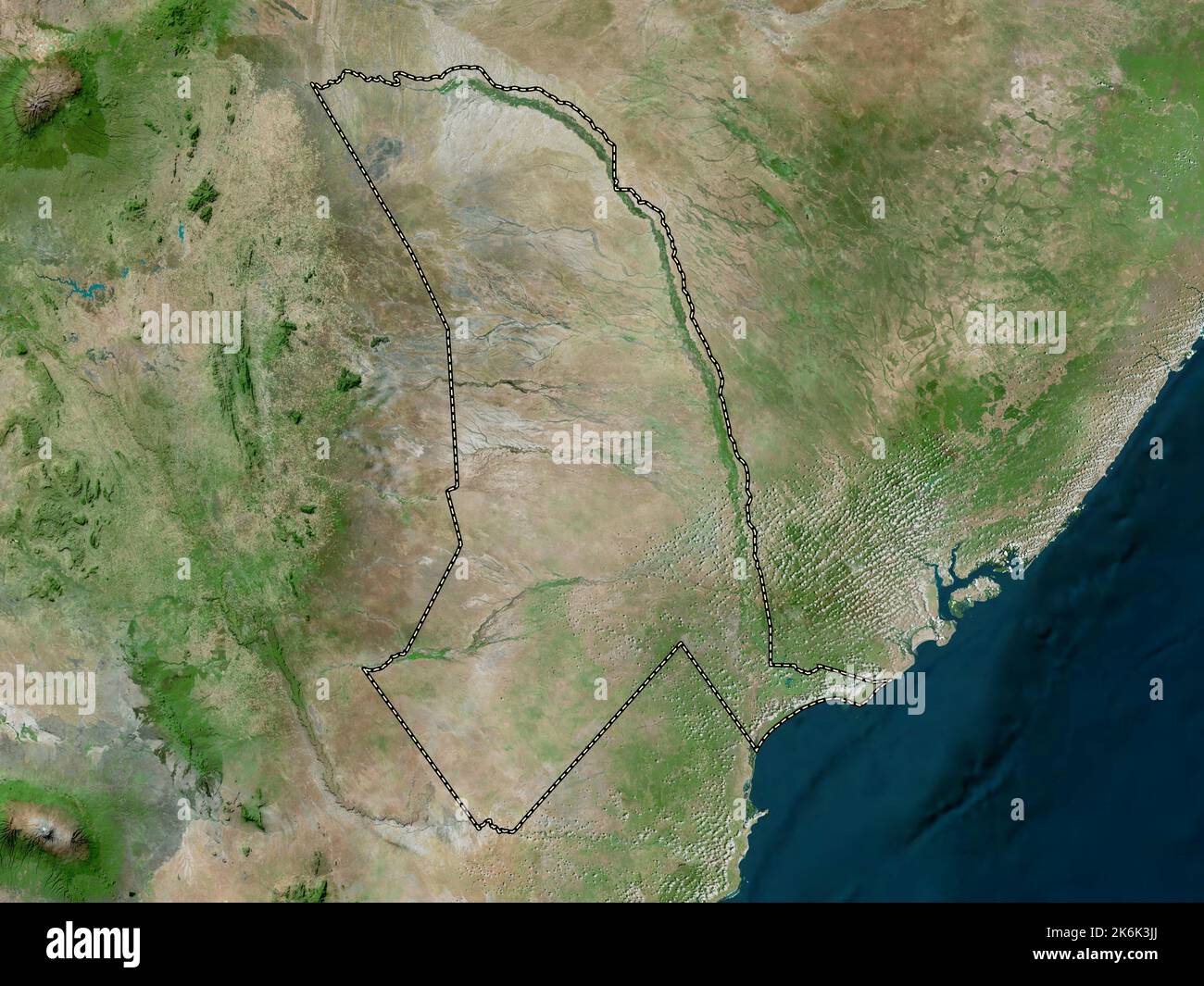 Tana River, county of Kenya. High resolution satellite map Stock Photo ...
