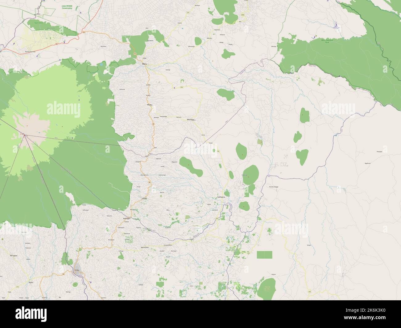Tharaka-Nithi, county of Kenya. Open Street Map Stock Photo - Alamy