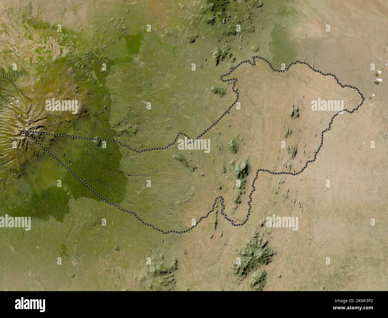 Tharaka-Nithi, county of Kenya. Low resolution satellite map Stock ...