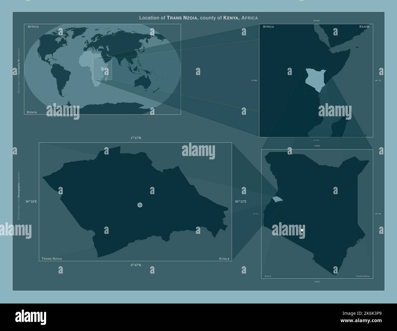 Trans Nzoia, county of Kenya. Diagram showing the location of the ...