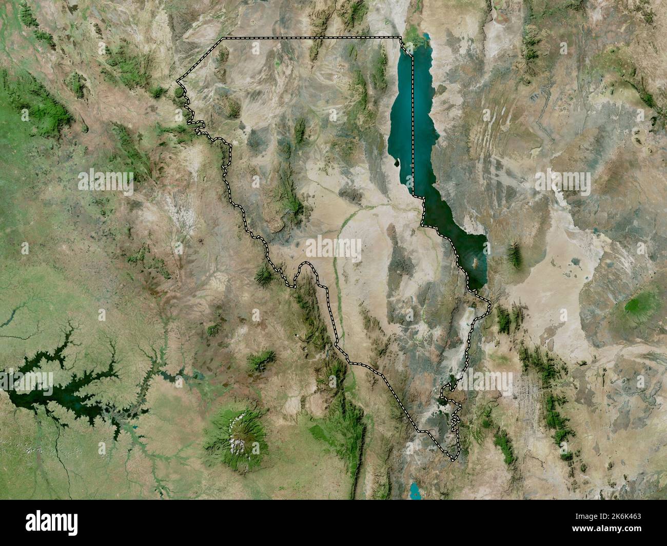Turkana, county of Kenya. High resolution satellite map Stock Photo - Alamy