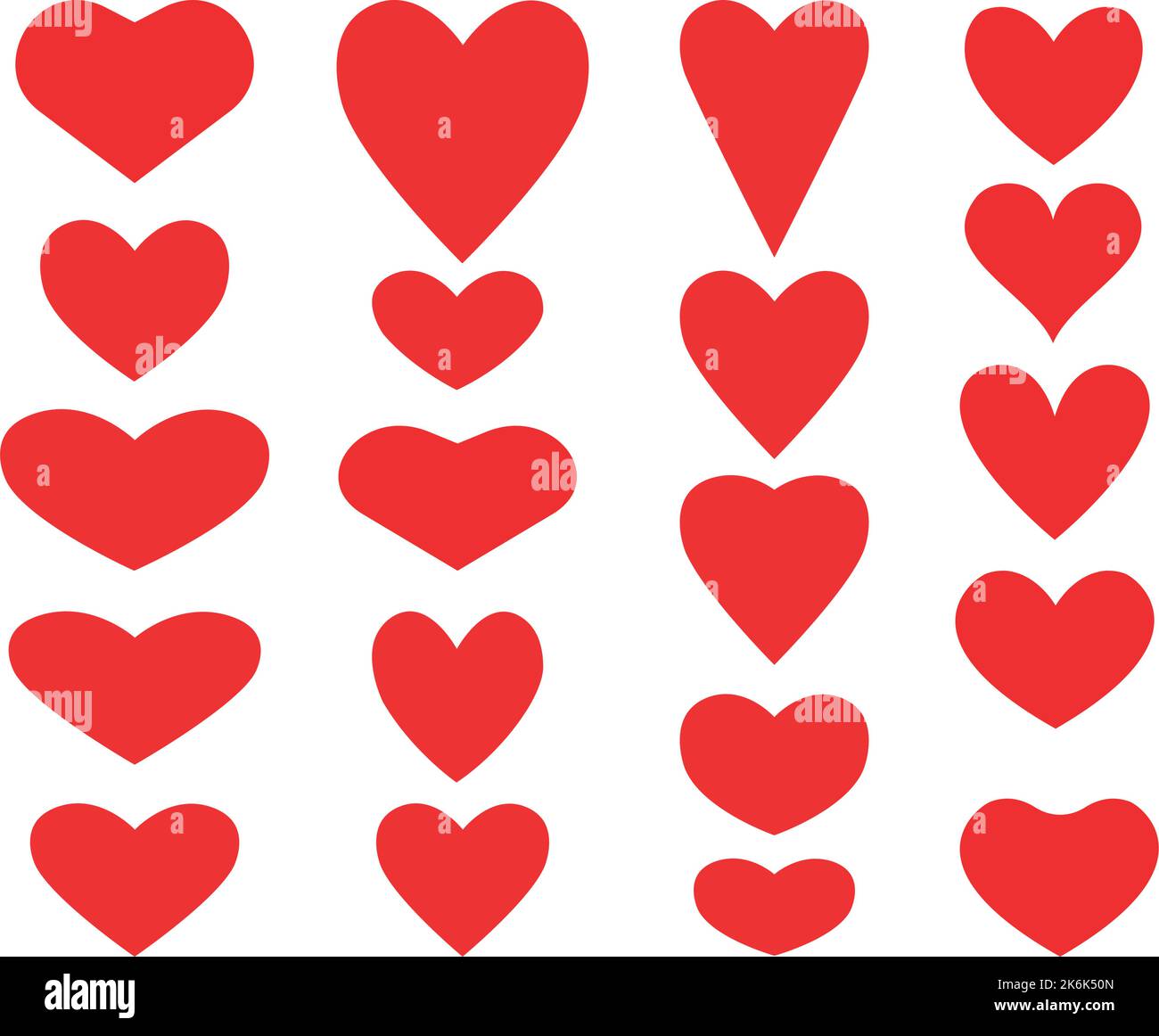 Vector set of hearts different shape. Valentine s day icon collection ...