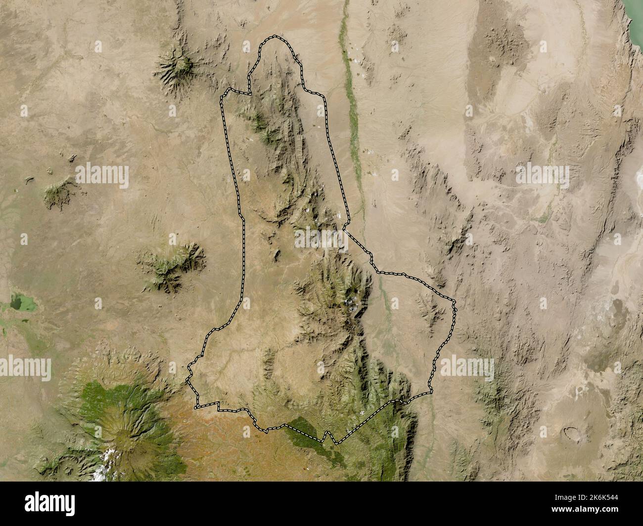 West Pokot, county of Kenya. Low resolution satellite map Stock Photo ...