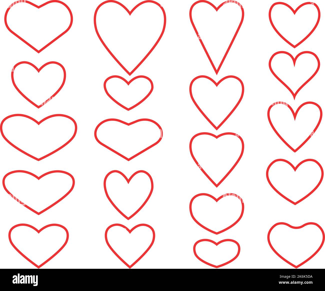 Vector set of hearts different shape. Valentine s day icon collection ...