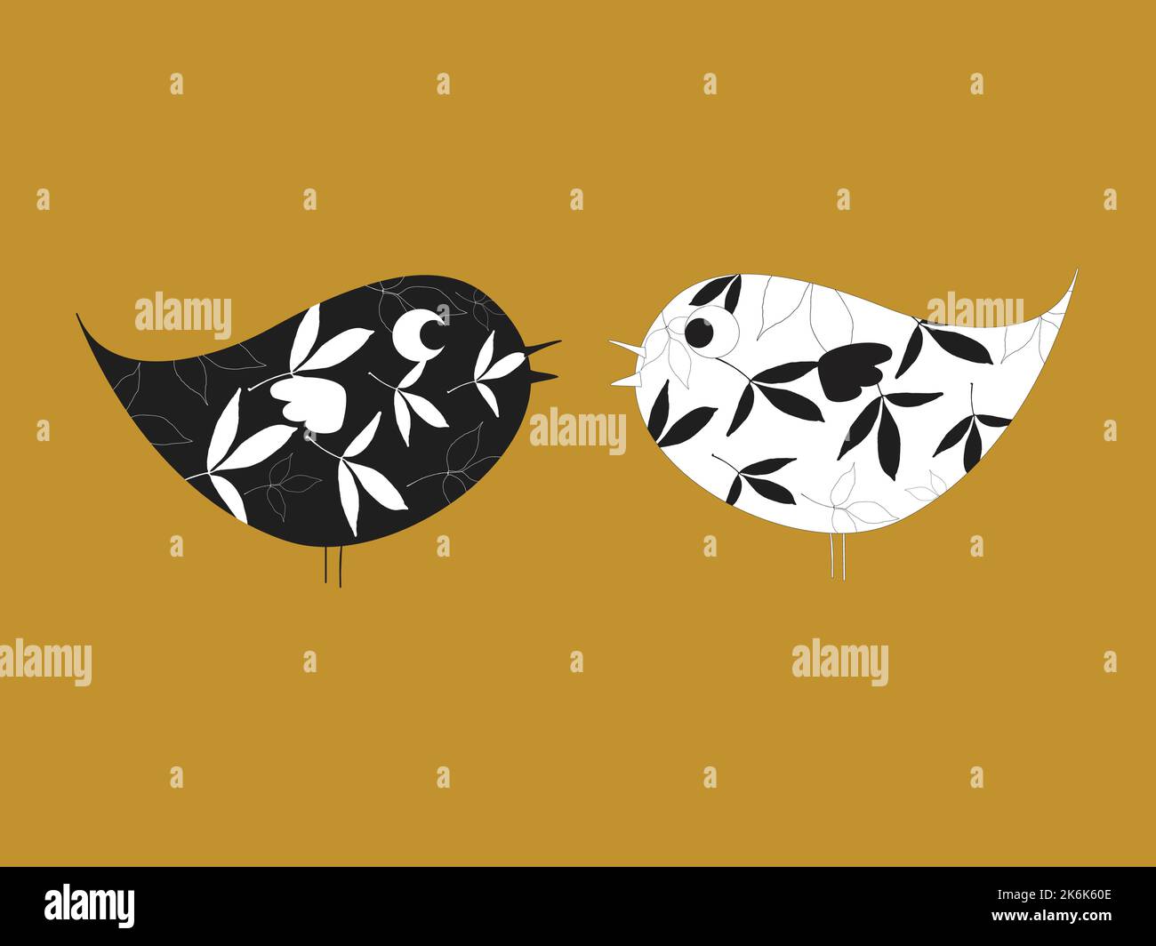 Birds golden background Stock Vector Image & Art - Alamy