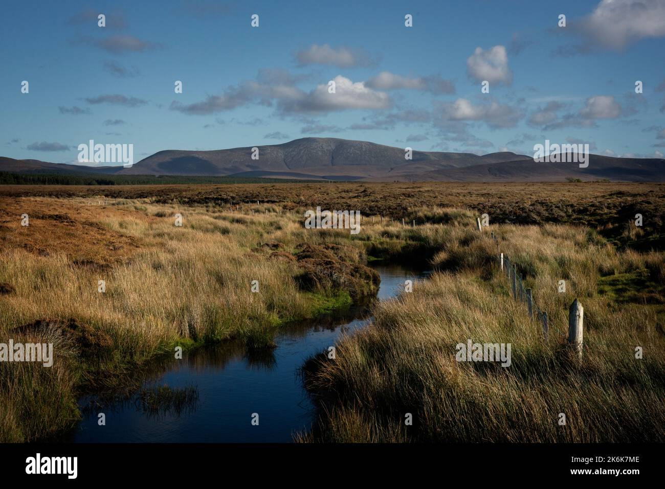 A small stream flows through the moorland of Aughness, Ballycroy ...