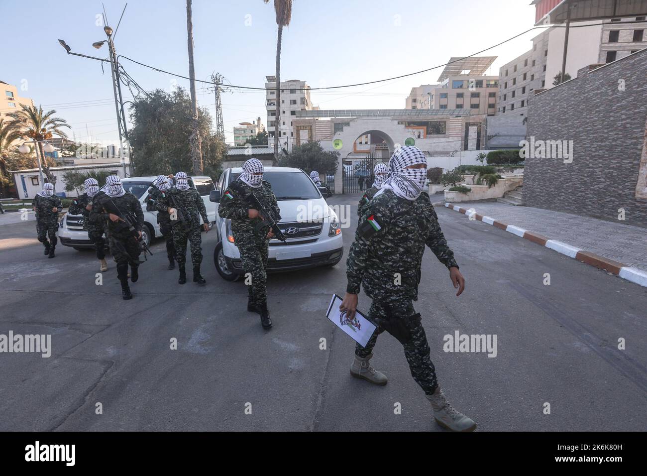 Gaza, Palestine. 14th Oct, 2022. Members of the Palestinian Military ...