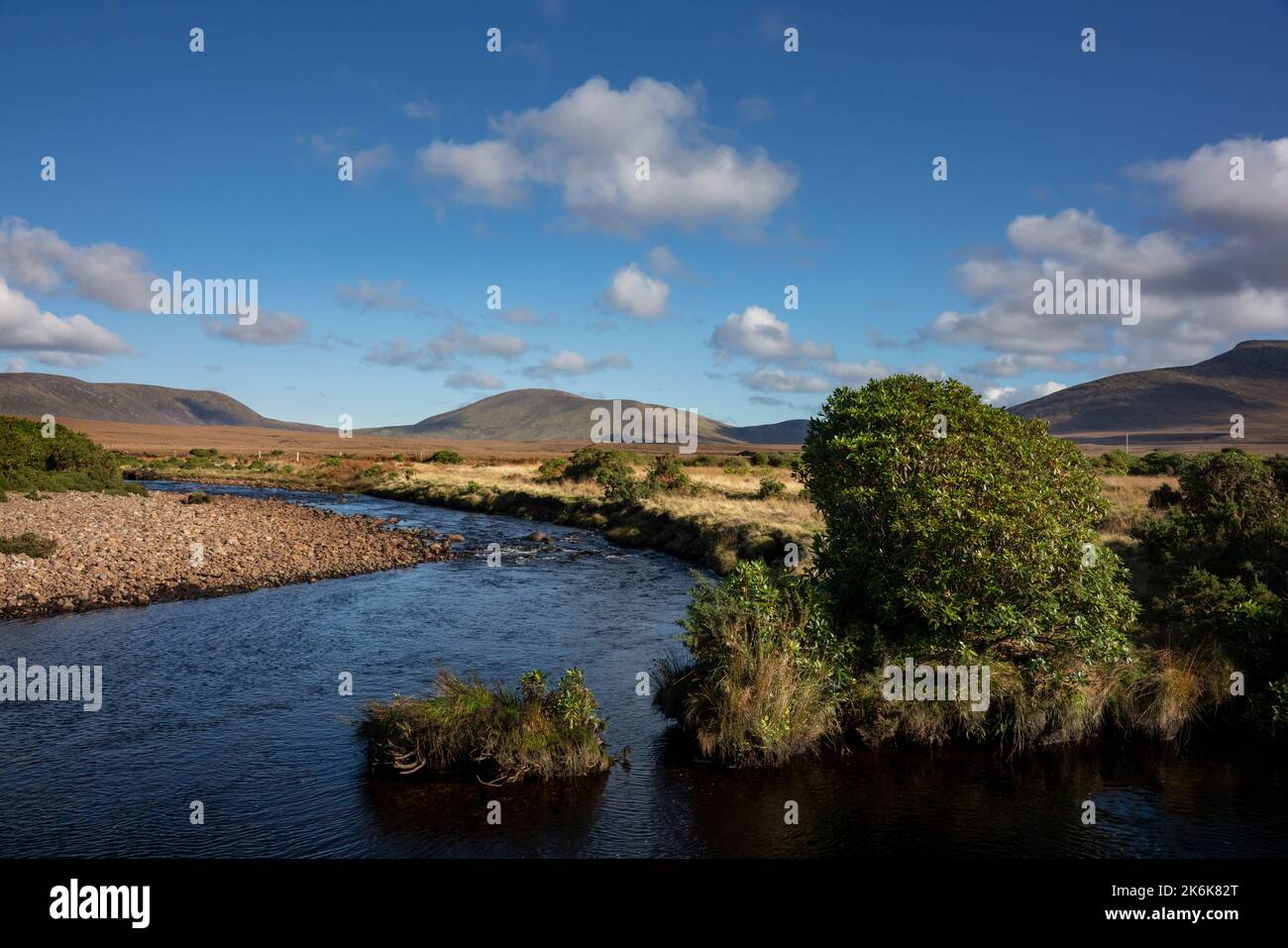 The Owenduff River, impressive landscape of the vast and remote ...