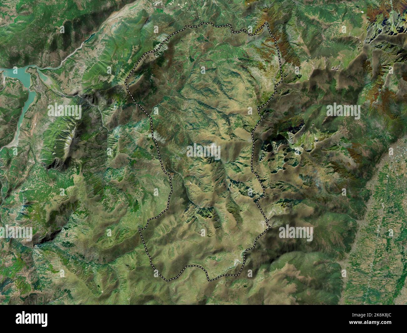 Dragash, municipality of Kosovo. High resolution satellite map Stock ...