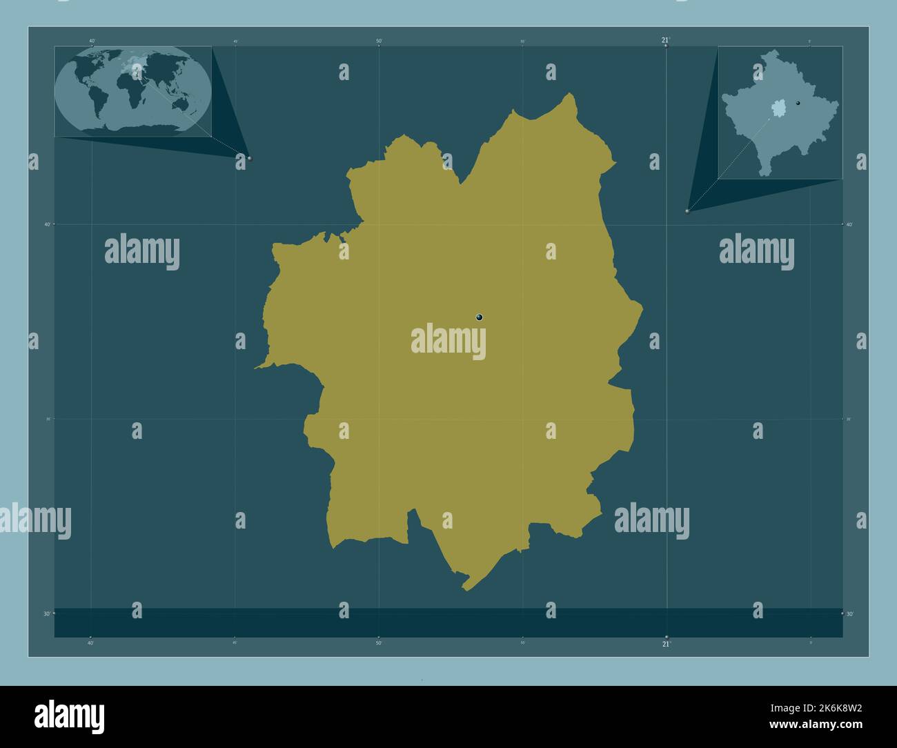 Drenas, municipality of Kosovo. Solid color shape. Corner auxiliary ...