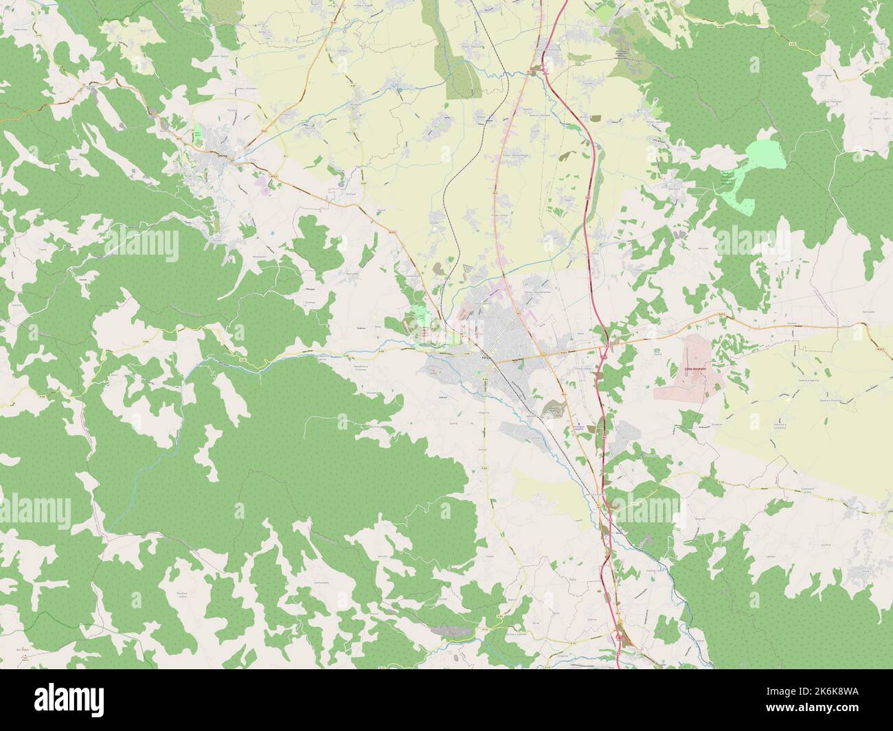 Ferizaj, municipality of Kosovo. Open Street Map Stock Photo - Alamy