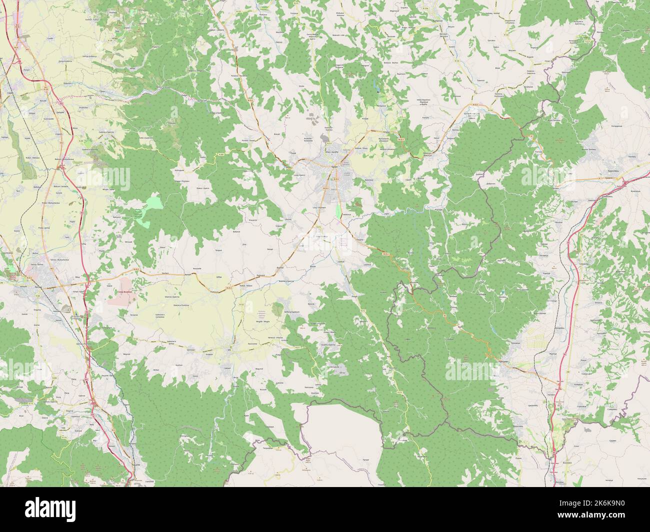 Gjilan, municipality of Kosovo. Open Street Map Stock Photo - Alamy