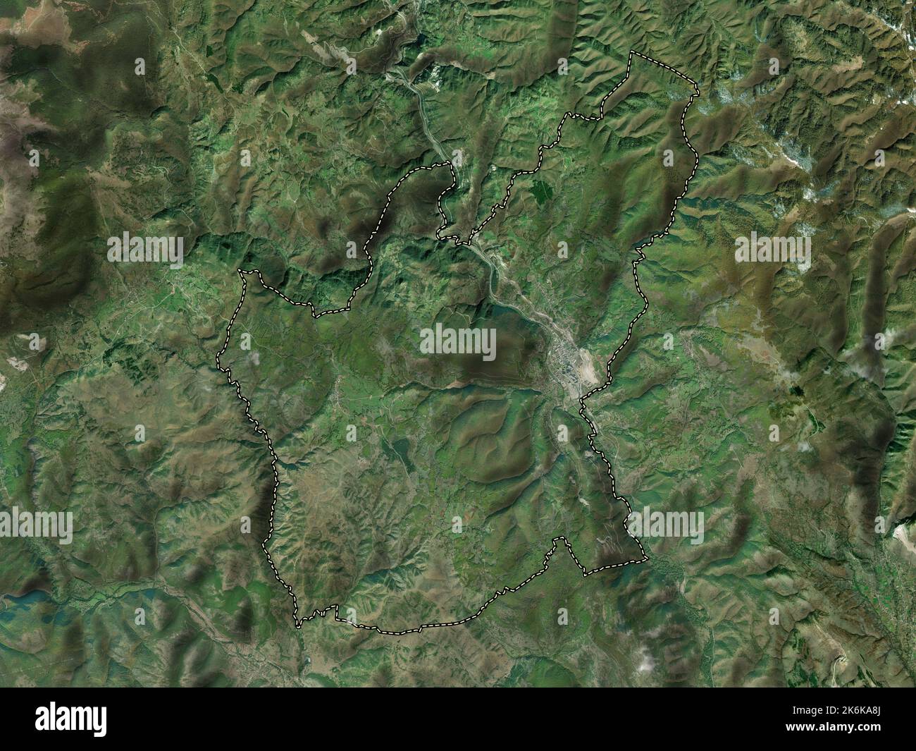 Hani i Elezit, municipality of Kosovo. High resolution satellite map ...
